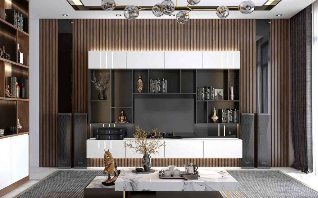 Mẫu vách tivi đẹp và sang trọng cho phòng khách (2025)