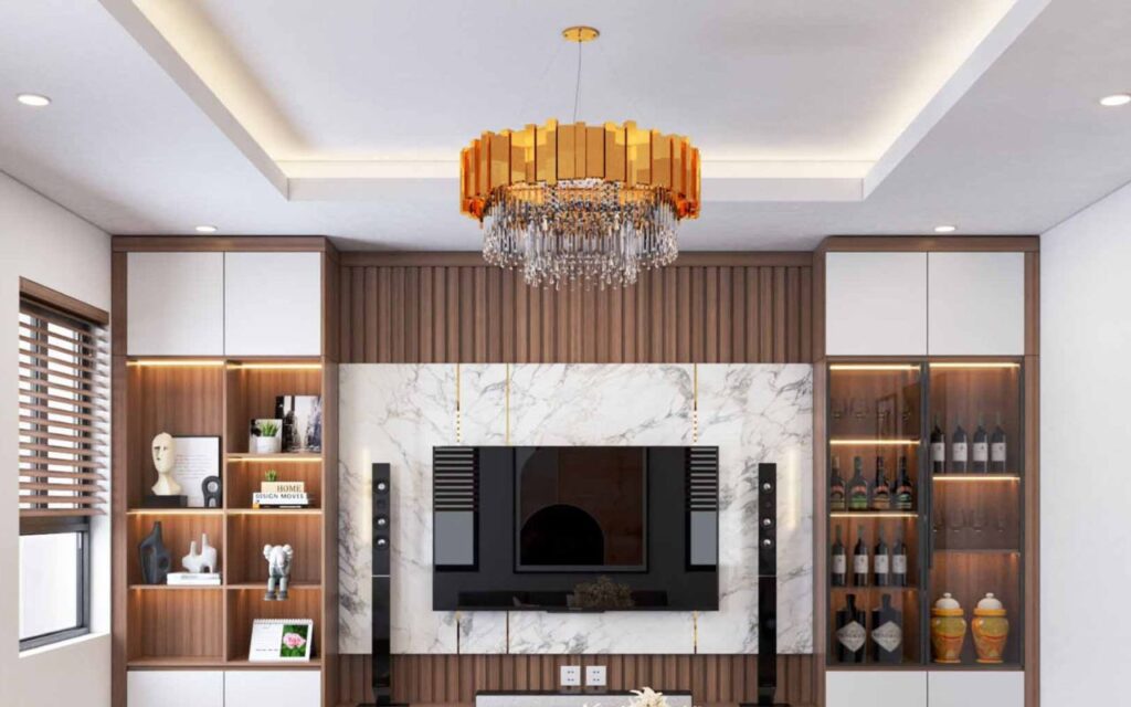 Mẫu vách tivi đẹp và sang trọng cho phòng khách (2025)